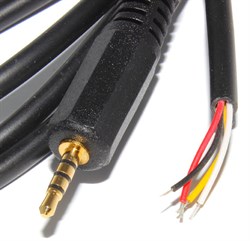 Кабель (провод) с разъёмом Micro Jack 2.5 мм 4 Pin "папа", под пайку, с ...